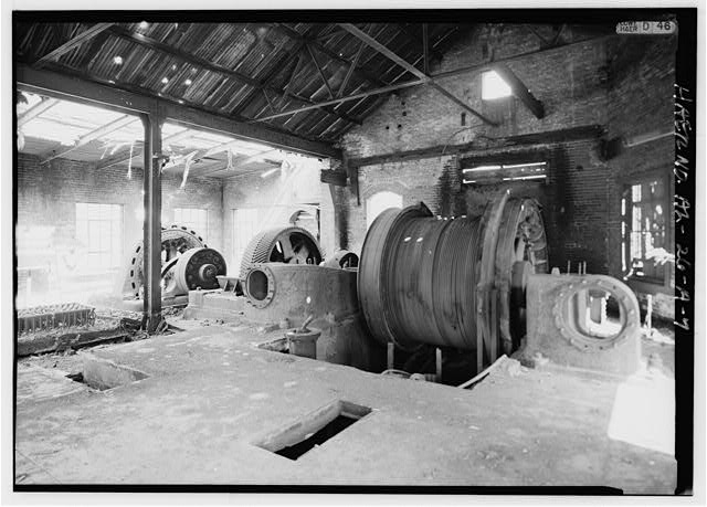 7. INTERIOR VIEW SHOWING HOIST DRUM (RIGHT), AND HOIST...
