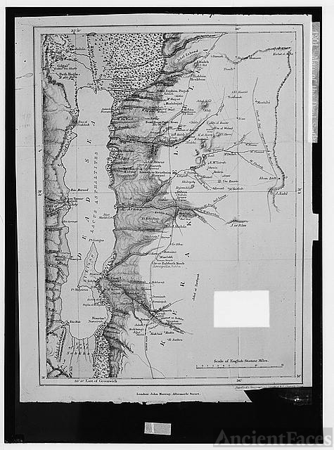 Around the Dead Sea. Map of the Dead Sea