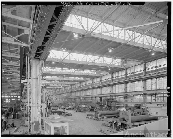 Interior detail of main door and north wall of building...