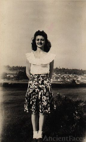 Barbara Weaver at attention