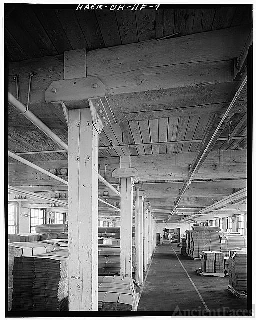 7. Machine Shop, interior - timber framing, iron saddles...