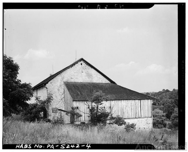 4. SIDE ELEVATION WITH FOREBAY SHED - Barn, State Route...