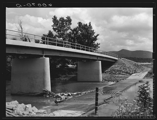 New bridge and old "submarine" bridge at Tygart Valley...