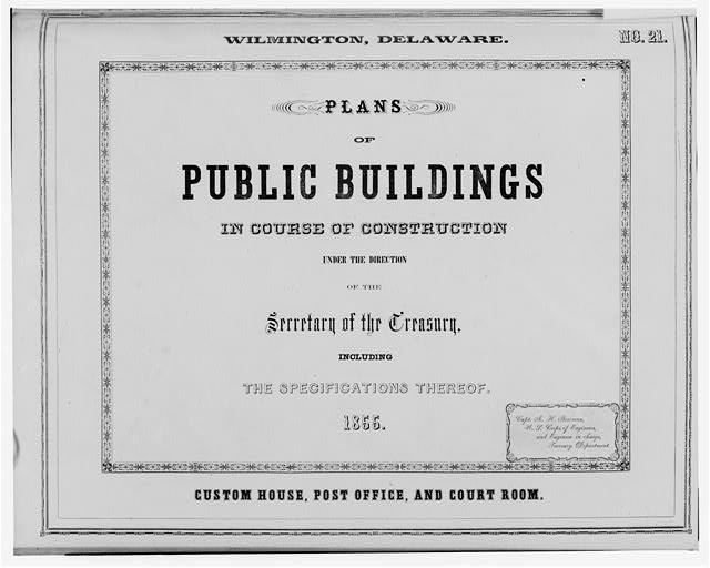 14. Photocopy of cover page for Plans of Public Buildings...