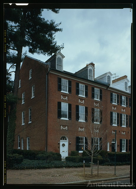 Perspective view of the south (front) elevation from the...