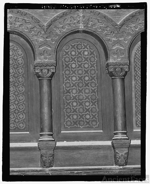 Powell Library main reading room ceiling, rotunda drum...