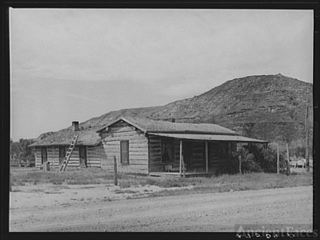 House with sod roof. Birney, Montana