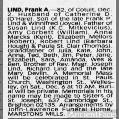 Francis Anthony "Frank" Lind- obituary