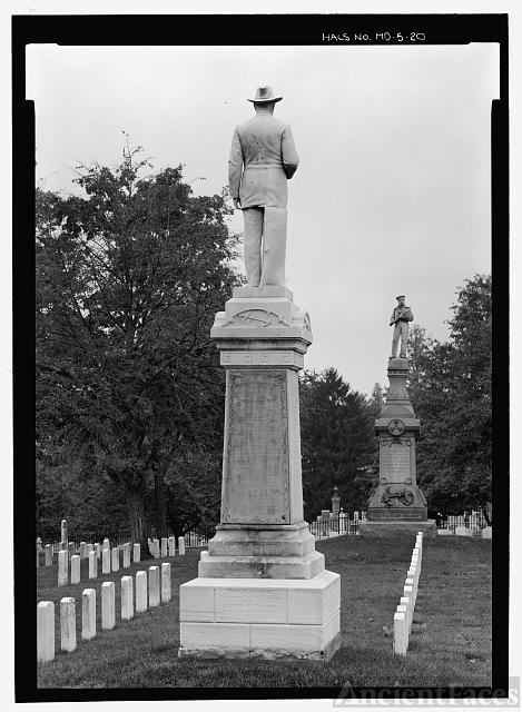 REAR OF GRAND ARMY OF THE REPUBLIC MONUMENT IN SECTION H,...