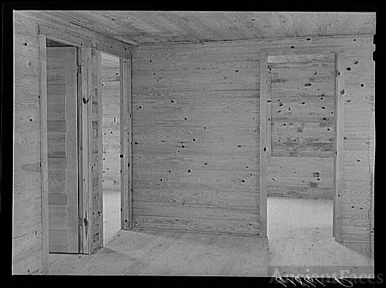 Interior of one of the group labor homes built by FSA...