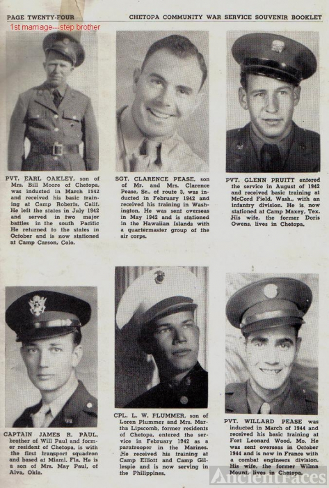 ted stafford's Army Book, Kansas O & P surnames