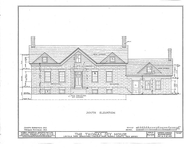 HABS NJ,14-LINPA,3- (sheet 4 of 12) - Thomas Dey House,...
