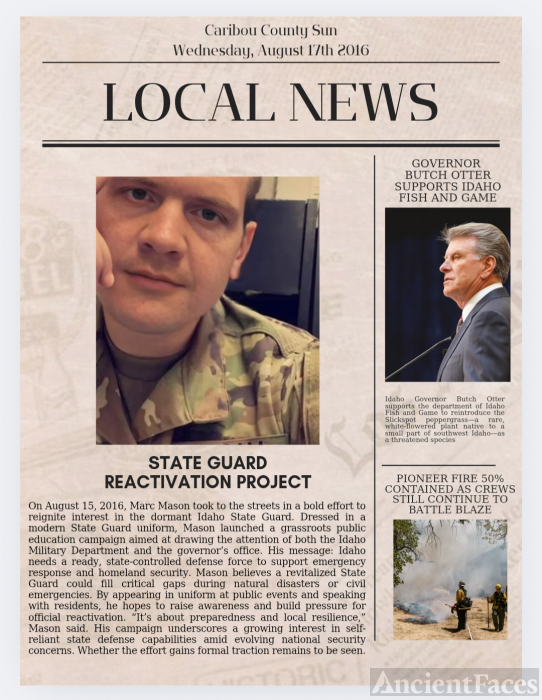 Archive of a news article with Marc Mason