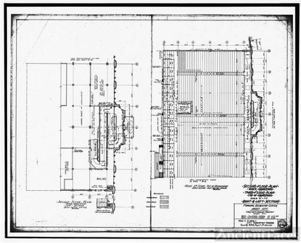 59. SECOND FLOOR PLAN UNDER GRANDSTAND, THIRD FLOOR TOP...