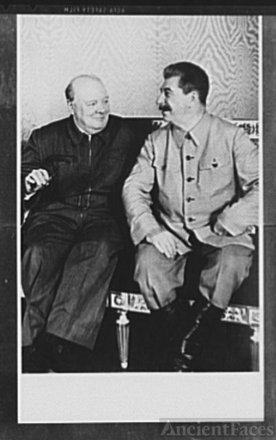 Official pictures of meeting of Stalin, Churchill,...