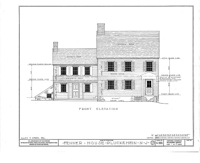 HABS NJ,18-PLUK,1- (sheet 1 of 10) - John Fenner House,...