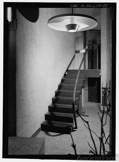 Stair for rostrum, looking southeast. - Cyclorama...