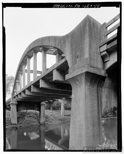 14. Oblique view of arch span east elevation and spring...