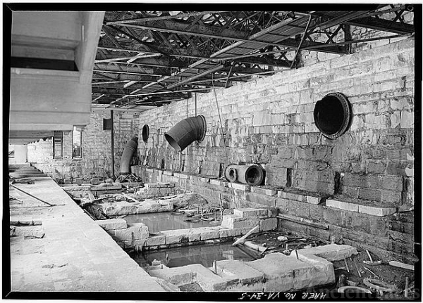 5. GENERAL VIEW OF PUMP ROOM, LOOKING EAST. PUMPS HAVE...