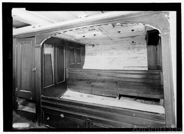 38. INTERIOR VIEW OF DOUBLE BUNKS IN GUEST QUARTERS ON...