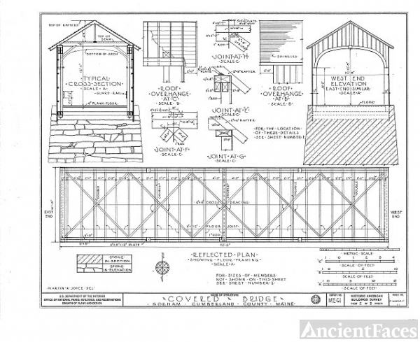 Details, Typical Cross Section, West End Elevation,...
