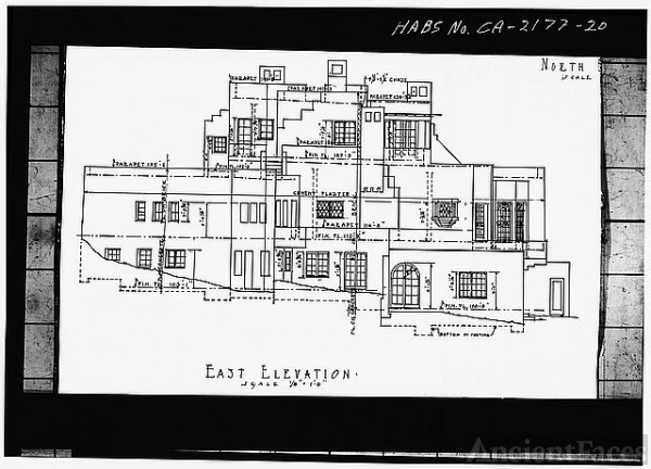 20. Photocopy of architect's drawing EAST ELEVATION - Lou...