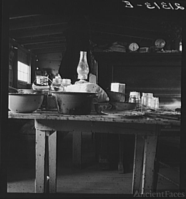 Interior of Dougherty basement house. Mrs. Dougherty...