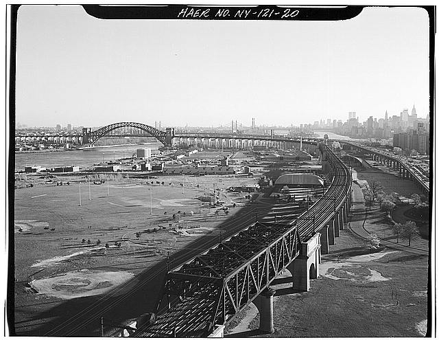 20. Bronx Kill Bridge with Hell Gate Bridge in...