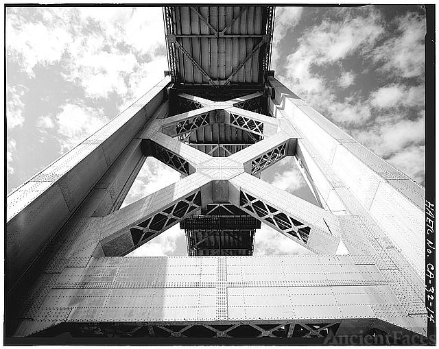 14. DETAIL VIEW OF TOWER SHOWING CROSS BRACING AND RIVETS...