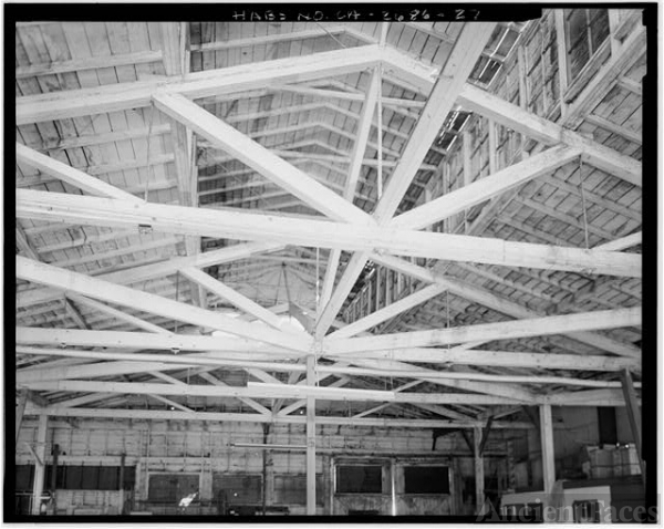 Howe Truss system on the interior of the Bayside Cannery,...