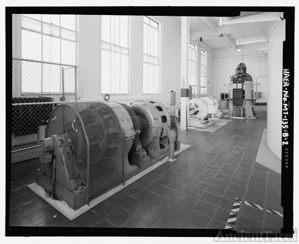 Overview of Powerhouse interior showing exciter units on...