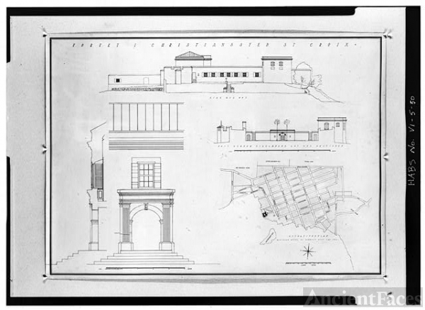 50. SITE PLAN, ELEVATIONS, SECTION AND DOOR DETAIL OF...