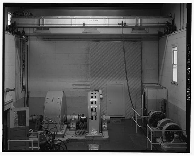 9. INTERIOR VIEW TO SOUTH, SHOWING CRANE AND GENERATOR...