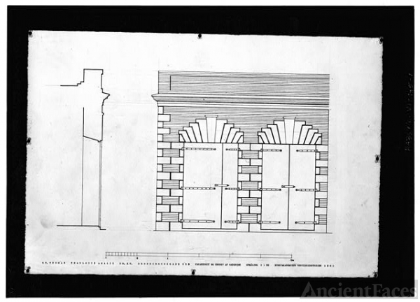 1. Photocopy of a measured drawing (original in the...