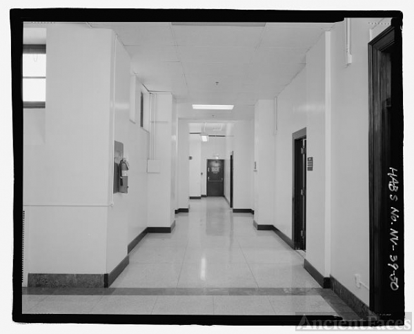 INTERIOR THIRD FLOOR VIEW, CORRIDOR , FACING NORTH