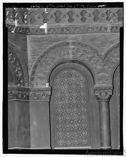 Powell Library main reading room ceiling, rotunda drum...