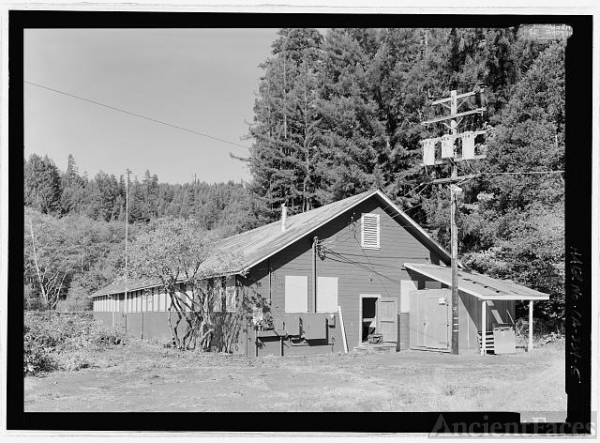 Perspective view, Exterior of main hatchery building....