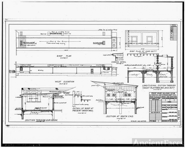 8. BUILDING 65. 150 FT. GAL. ROOF PLAN, ELEVATION AND...