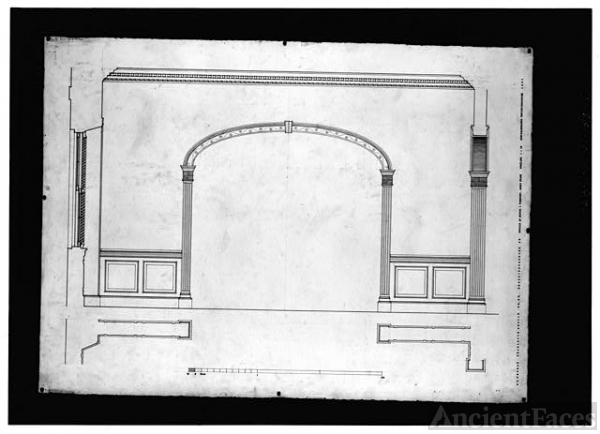 7. ELEVATION AND PLAN OF SECOND FLOOR ARCHWAY IN...