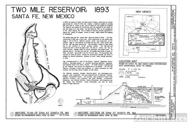 HAER NM,25-SANFE,11- (sheet 1 of 6) - Two Mile Reservoir,...