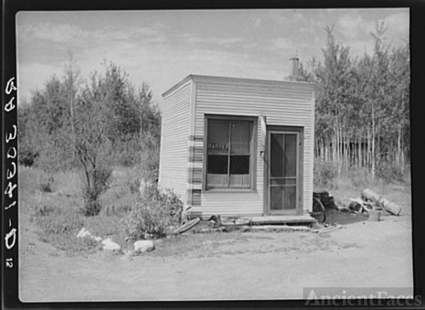 Barber shop in village of Twig, Minnesota