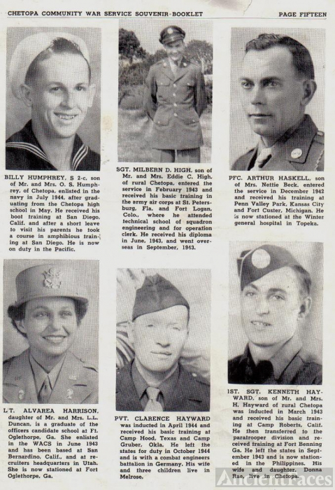 ted stafford's Army Book Kansas - H surnames