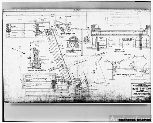 14. MERRITT PARKWAY UNDER SPORT HILL ROAD, FOOTING PLAN...