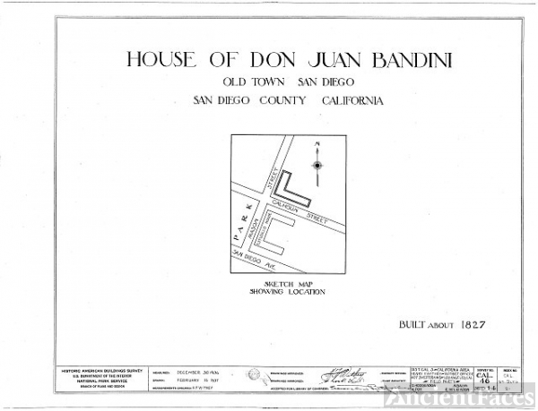 HABS CAL,37-OLTO,2- (sheet 0 of 4) - Don Juan Bandini...