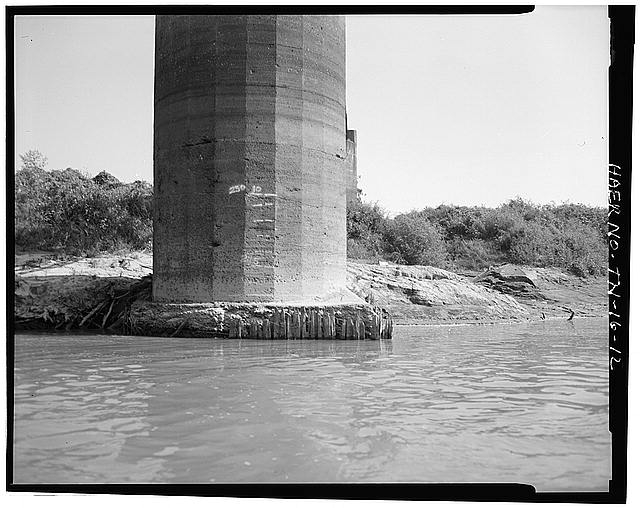 12. VIEW OF LOWER PART OF CENTRAL PIER, INCLUDING FORM OF...