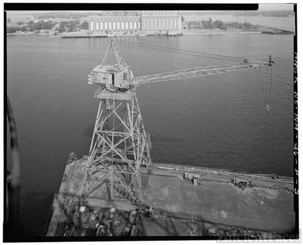 3. View of Dravo D-1 crane from top of hammerhead crane,...