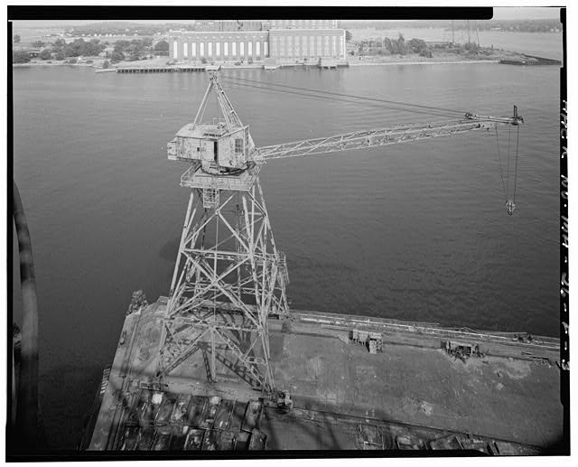 3. View of Dravo D-1 crane from top of hammerhead crane,...