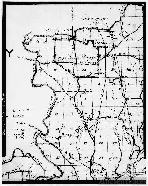 70. MISSISSIPPI, LOWNDES CO., NORTHWEST CORNER MAP OF...