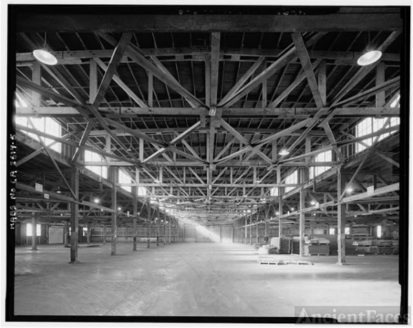 6. INTERIOR AXIAL VIEW DOWN THE LENGTH OF BUILDING 343,...