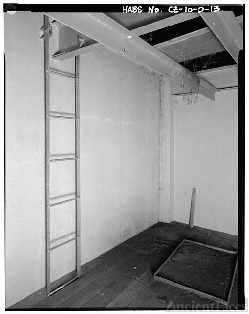 Interior view at top of parachute drying tower showing...